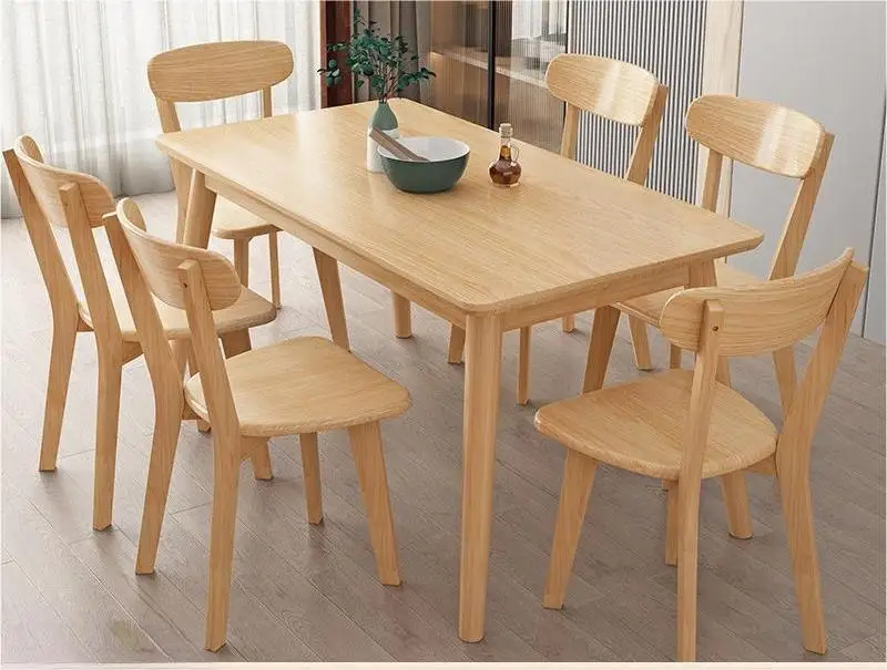 Solid Wood Dining Modern Simple Oak Small Family Dining Table Nordic ...
