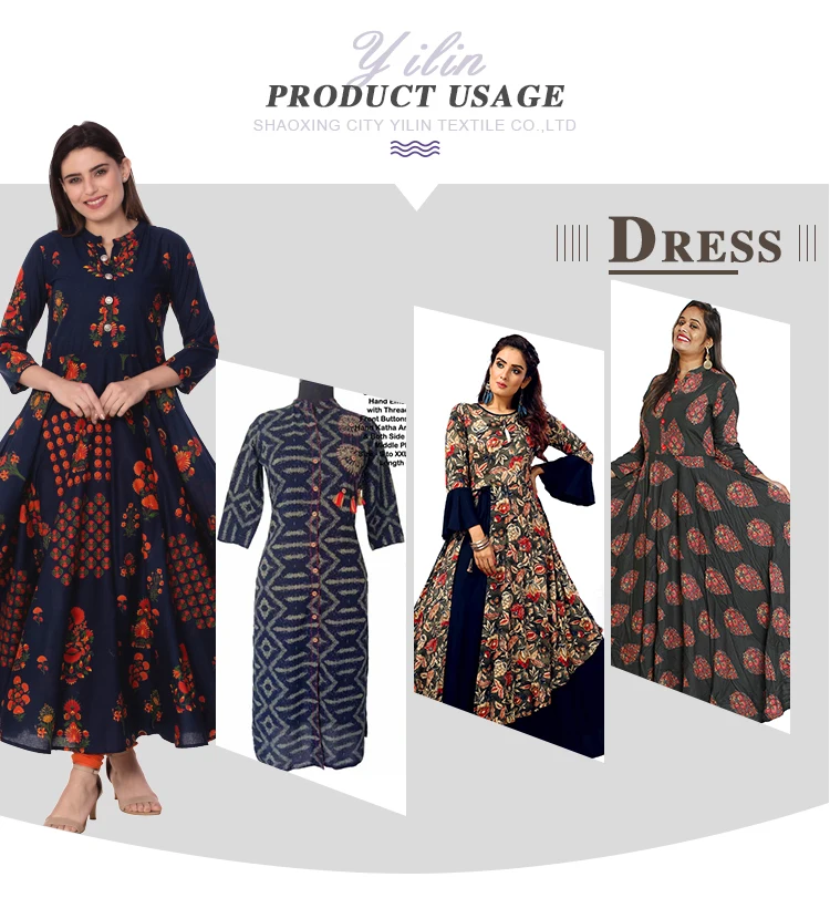 100% Spun Rayon Viscose Discharge Rayon Fabric Factories 30s 45s Challi ...