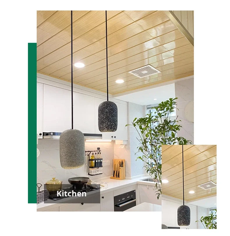 Faux Wood Grain Aluminum Strip Ceiling Panels Waterproof Fireproof ...