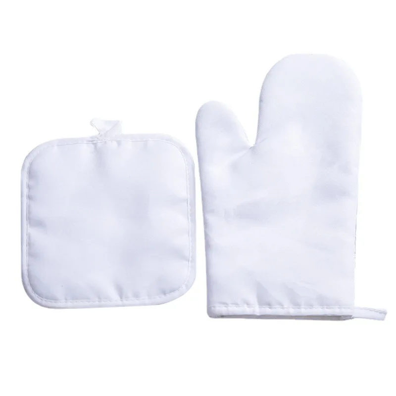 White Customizable Sublimation Hot Transfer Oven Mitts 100% Polyester ...