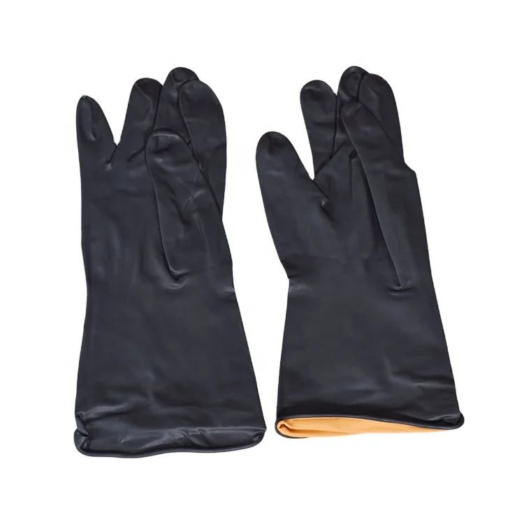 IMPA Code 190121 190122 - Durable Black Natural Rubber Gloves