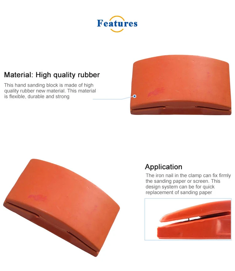 Evertool Red Rubber Hand Sanding Block Polishing Pad Manual Sanding ...