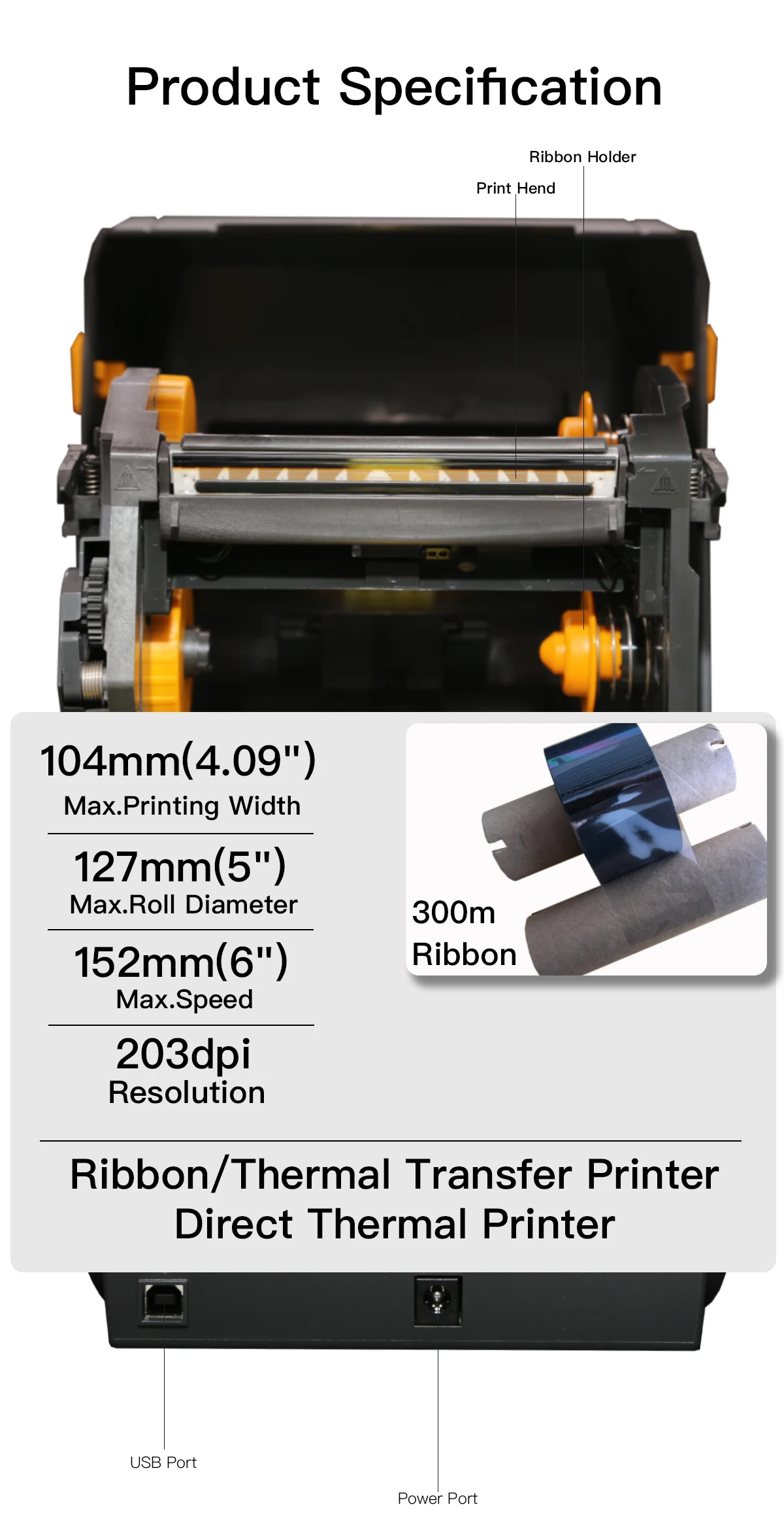 Zd888 Zebra Printer Barcode Direct Thermal Label Printer Wristband ...