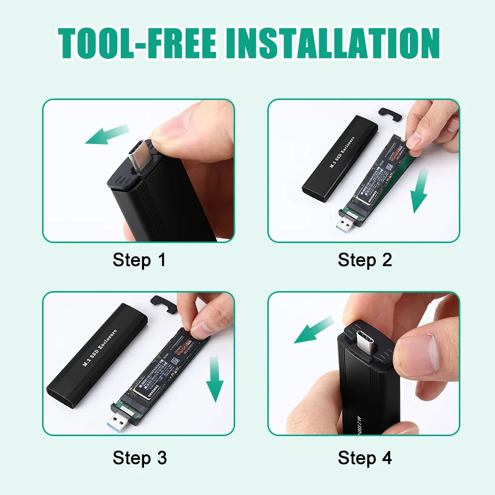 M2 Solid-state Drive Cabinet Sata Ssd Dual Protocol Reading Box 10g ...