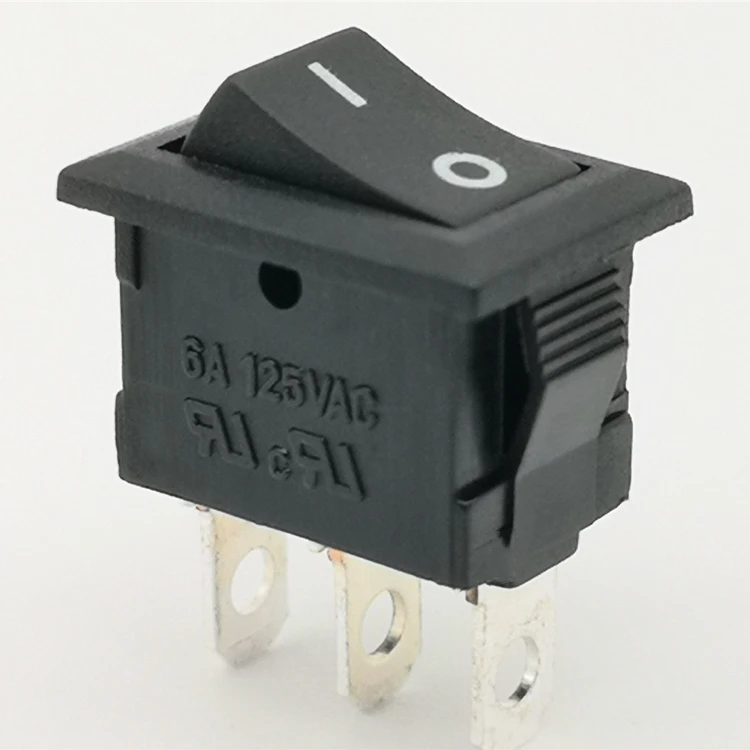 Sajoo Mini Rocker Switch T125 6a 125vac 3a 250vac On Off Black Shell ...