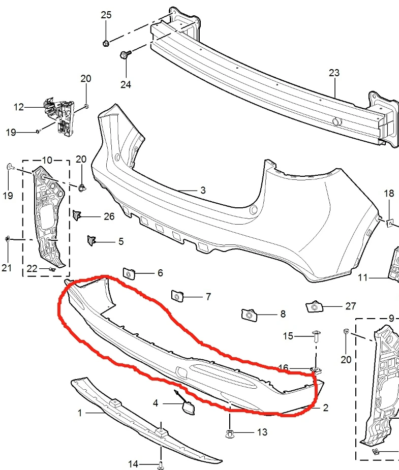 Car Rear Bumper for SAIC MG HS 2018-2023 - Professional Service
