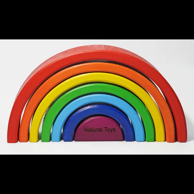 Designed Stacking Wood Rainbow Blocks For Kids Colourful Silicone ...