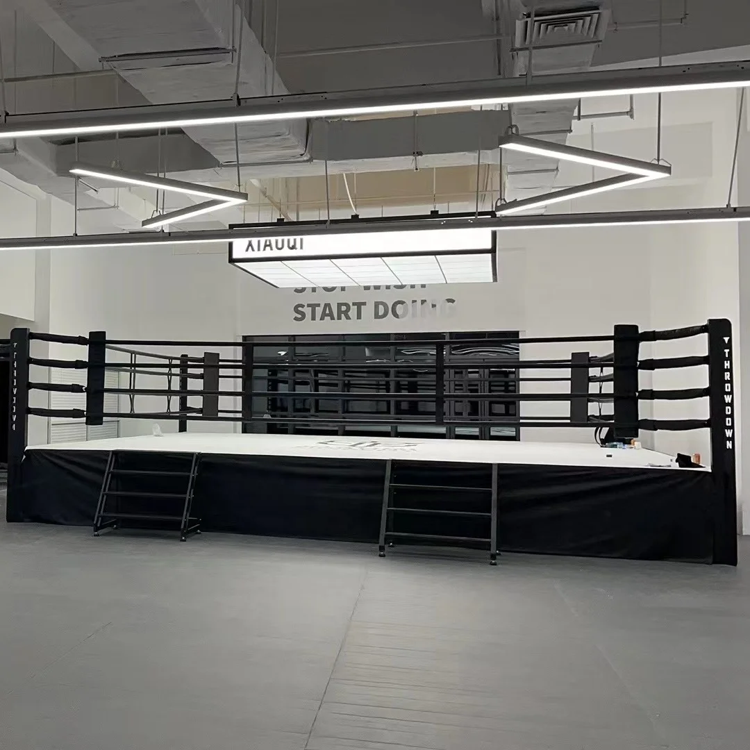 Professional Muay Thai Mma Platform Boxing Ring With Canvas Cover Ropes ...