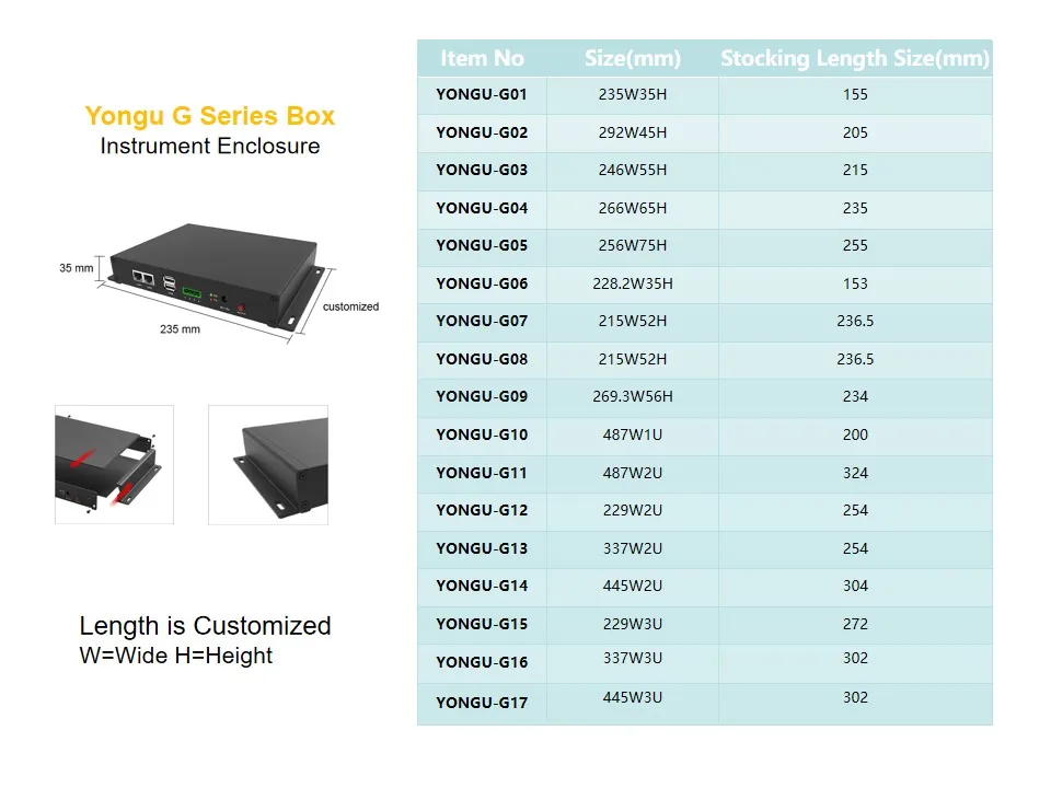 Gof 19 Inch 1u Rack Case Mount Chassis Amplifier Aluminum Extruded ...