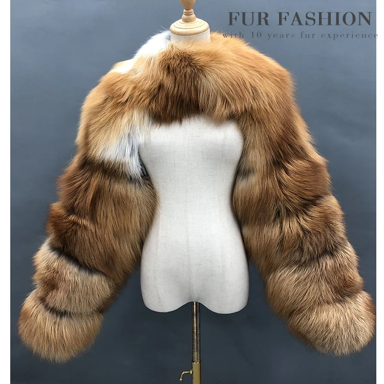 Janefur Women Red Fox Fur Sleeve - Luxury Fashion Accessory