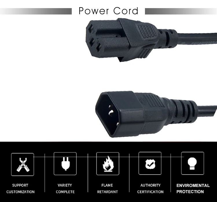 Iec C14 To Iec C15 Plug Power Cord Iec320 Female Iec 320 Socket Power