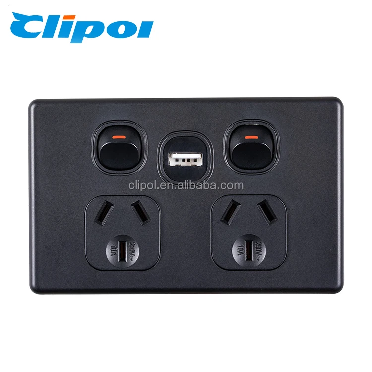 Australian Standard Socket with USB - 10A, 250V Power