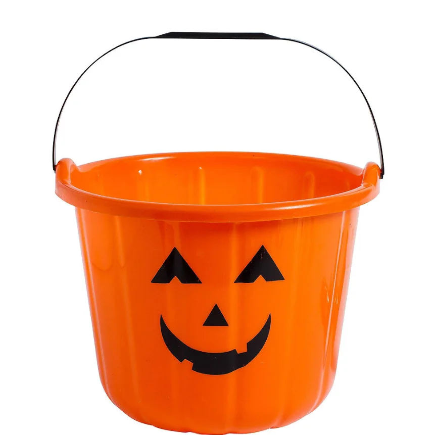 Halloween Party Plastic Clear Candy Floss Bucket Treat Bucket