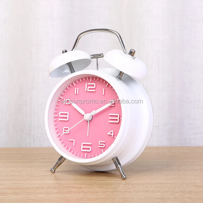 Custom Twin Bell Metal Alarm Desk Clock - Perfect Gift