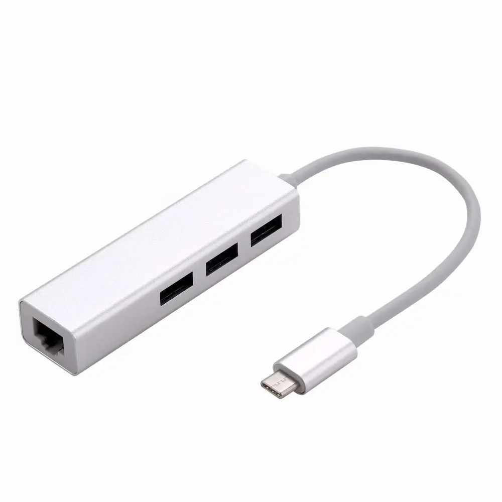 Usb 2.0 Hub Type C To Rj45 Ethernet Gigabit Lan 3 Ports Usb Adapter ...