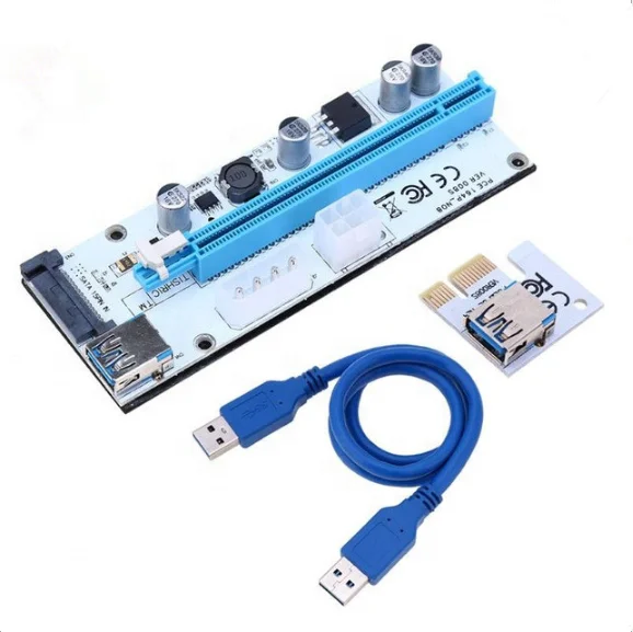 008 Ver008s Pci-e X1 To X16 Risers Card Usb3.0 Cable 60cm Molex To 6pin ...