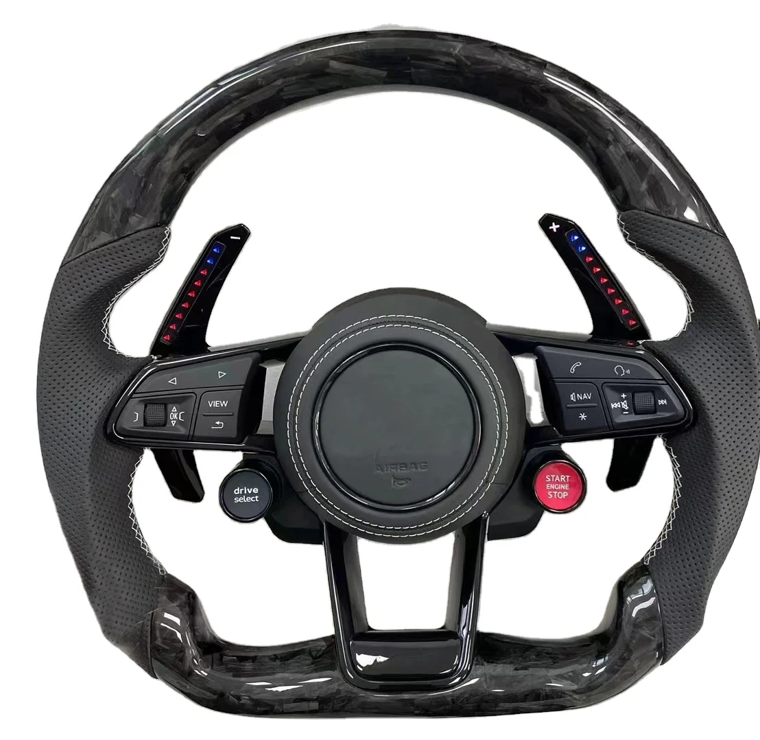 Custom Car Steering Wheel For Audi R8 Forged Carbon Fiber Steering ...