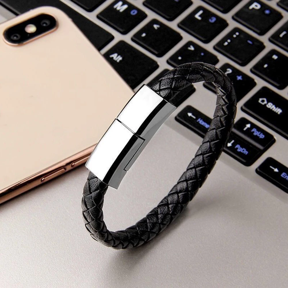 Usb Charging Bracelet Cable Fashion Double Braided Bracelet USB ...