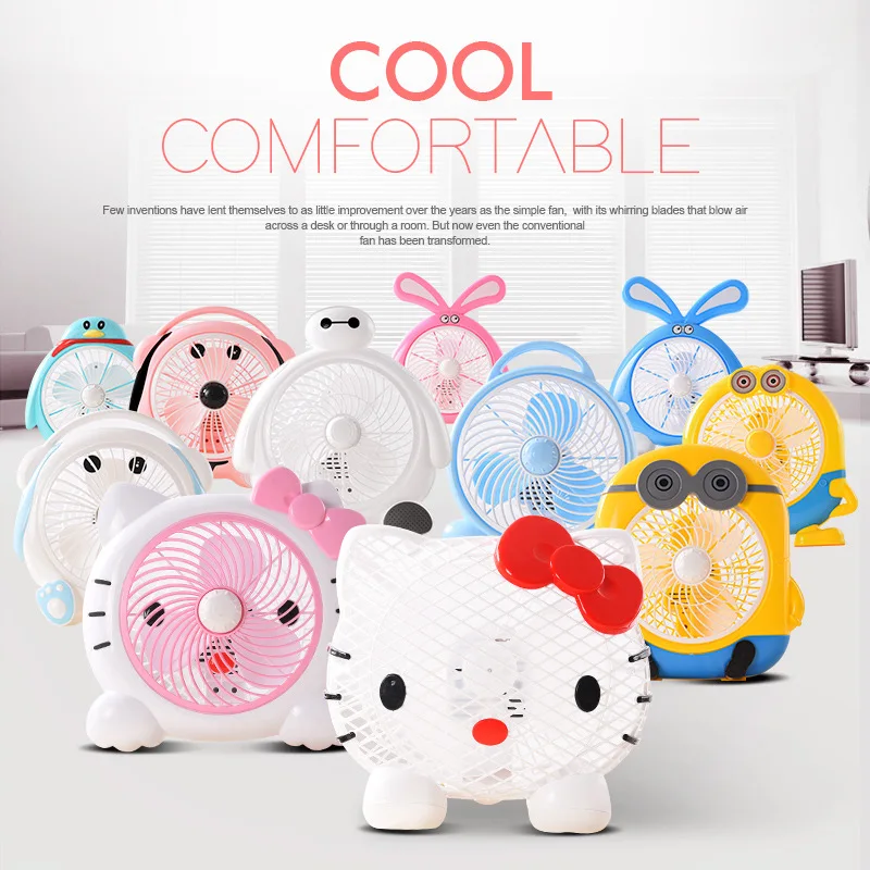 Cute Cartoon Patterns Fan - Rechargeable Office Cooling