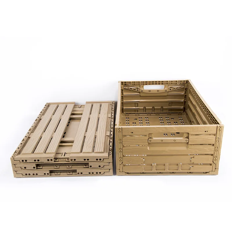Caja Plegable De Plástico Con Efecto De Madera Para Frutas Y Verduras ...