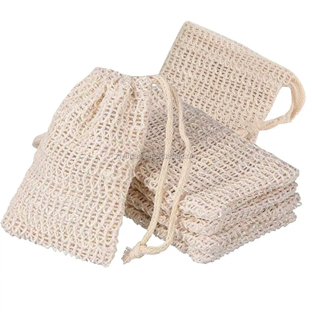 Soap Bag,6 Pieces Natural Sisal Soap Holder Pouch Soap Bag Shower Bath ...