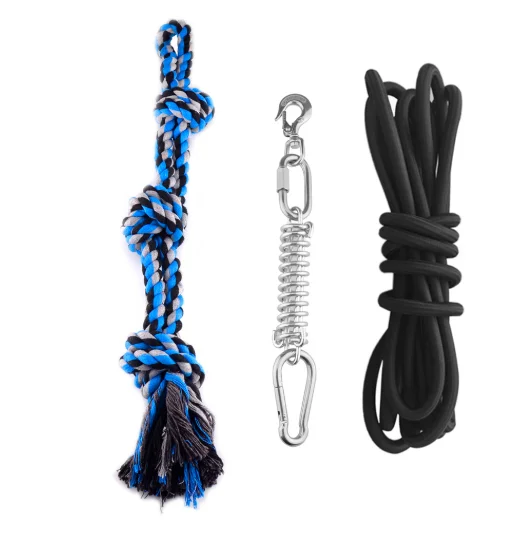 Pet Durable Stainless Steel Spring Pole Dog Rope Toys Hanging Exercise ...