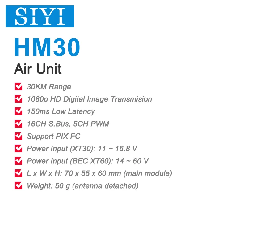 SIYI MK15/HM30 Receiver Air Unit - 15KM Long Range Drone Repair