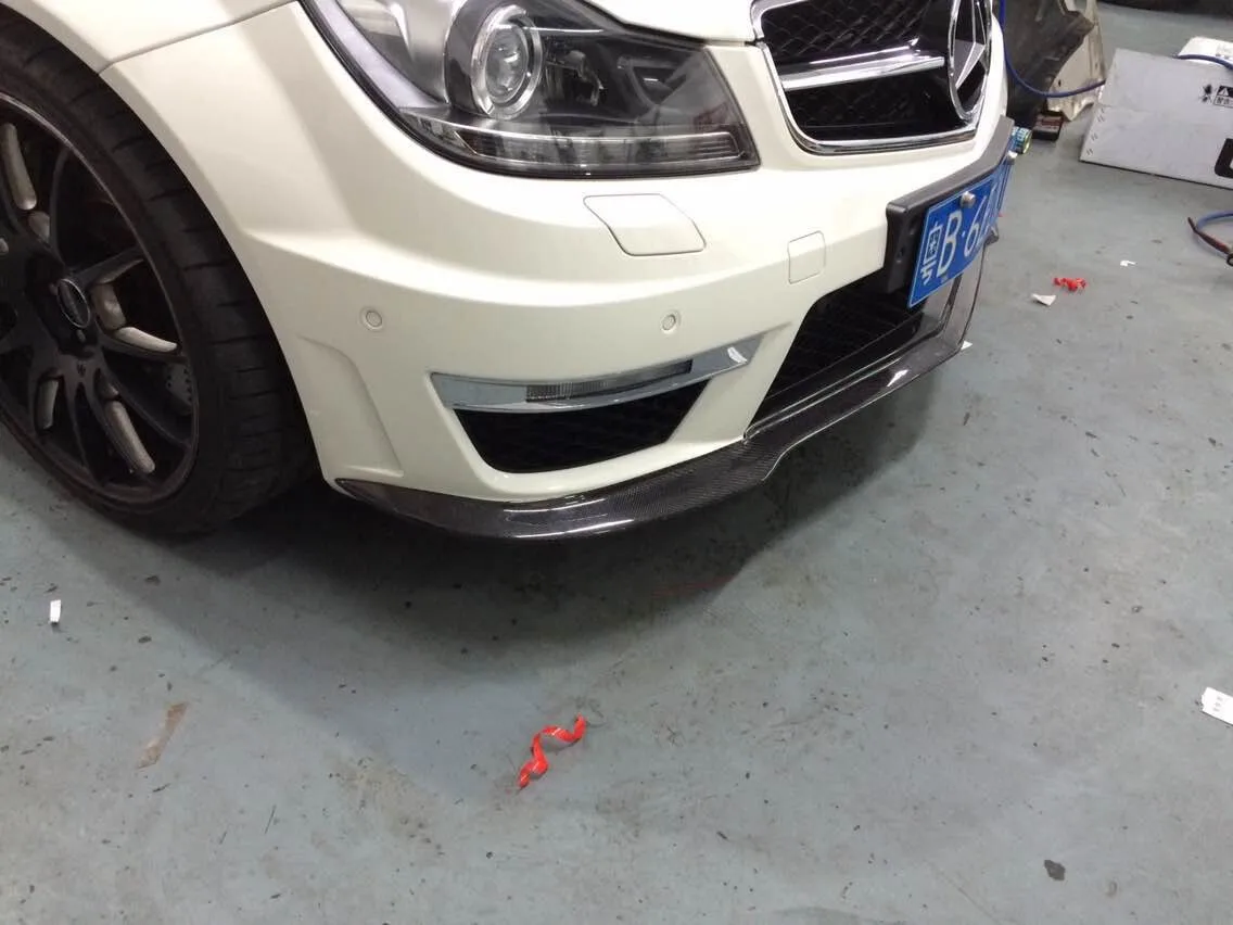 Carbon Fiber W204 Front Splitter Lip for Mercedes Benz C63 AMG 12-15