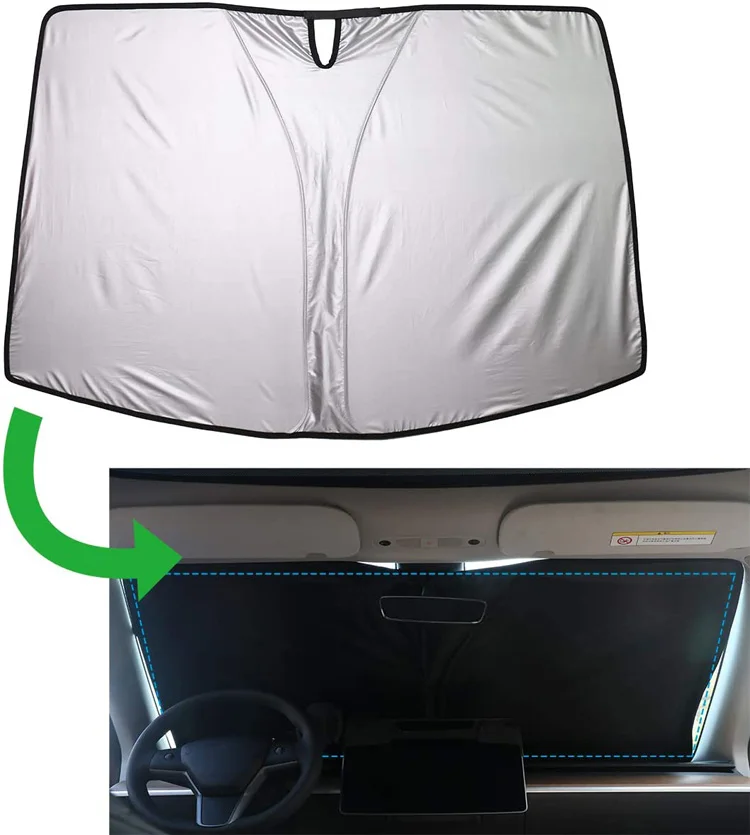 2019-2024 Tesla Model Y Windshield Sunshade Folding Front Window Sun ...