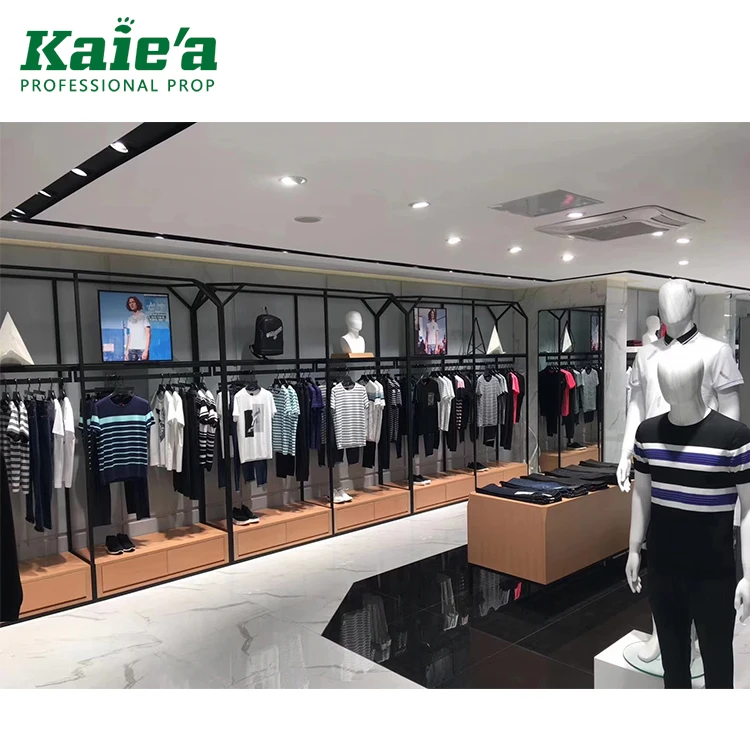 Free Standing Commercial Hanging Display Rack Menswear Store T-shirt ...