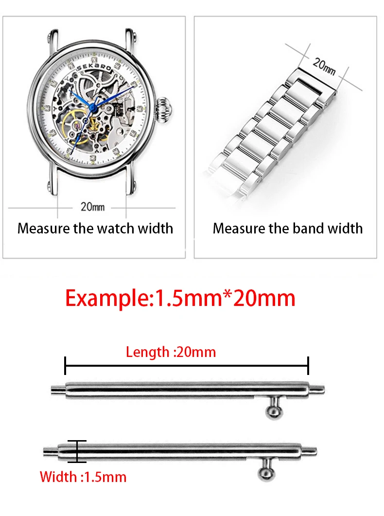 Stainless Steel Quick Release Spring Bar - Easy Pin Style