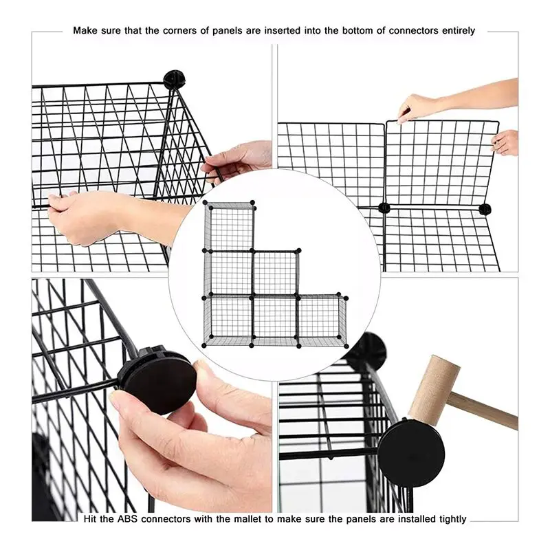 Metal Wire Storage Cubes,Metal Grids Book Shelf Modular Shelving Units ...