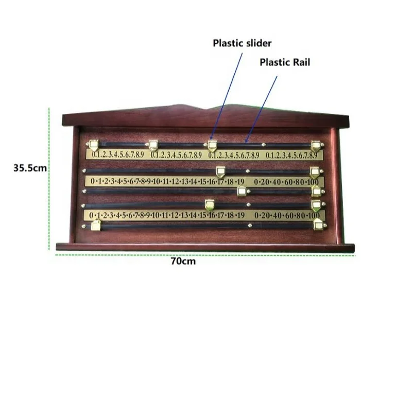 Snooker Table Red Wood Plastic Slider Scoreboard for Billiard