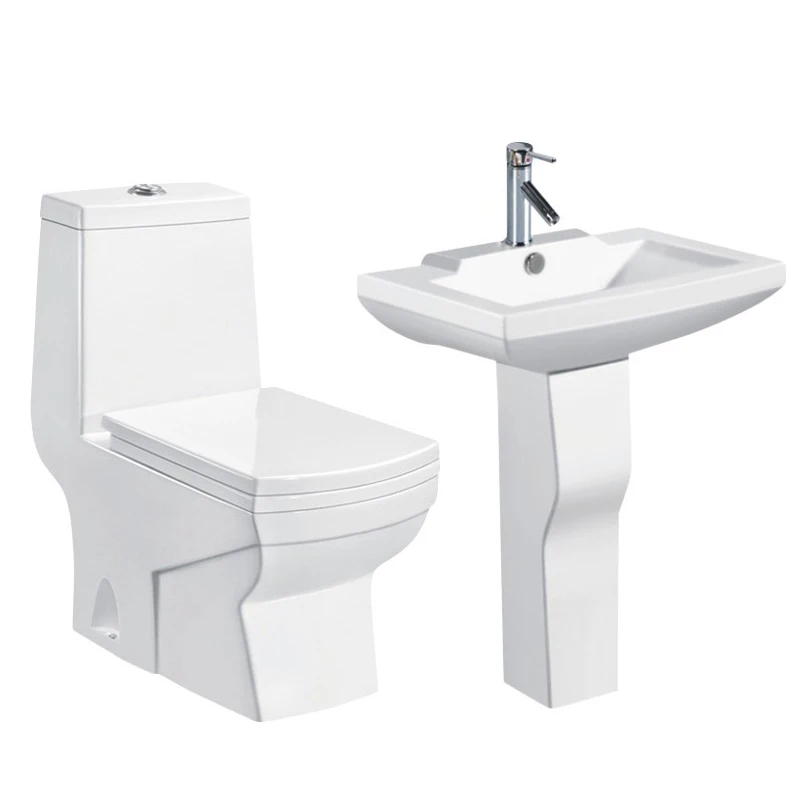 Ceramic Sanitary Ware Suite P Trap Bathroom Wc Wash Hand Pedestal Basin ...