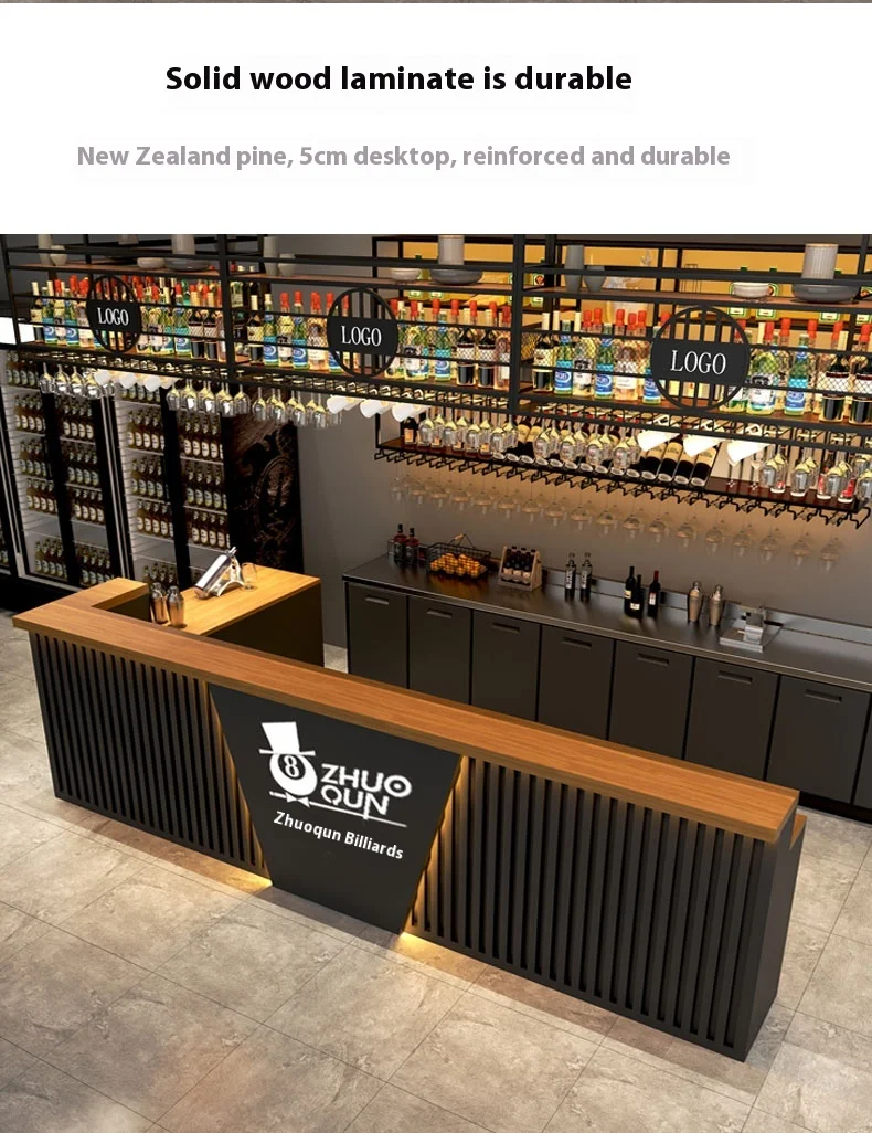 Retro Industrial Style Metal Reception Counter for Mall Cashier ...