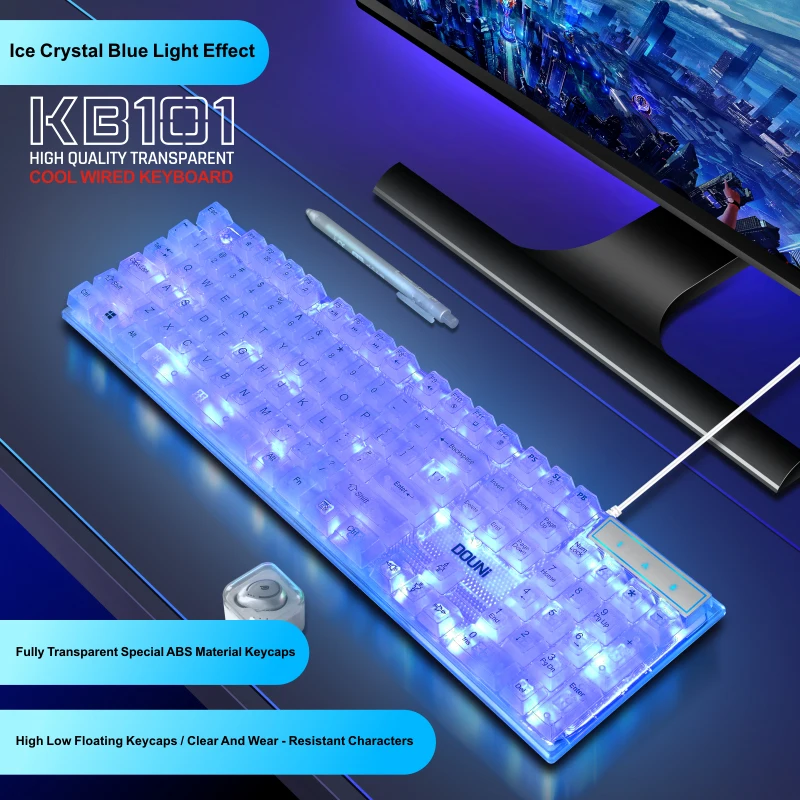 Customizable Douni KB101 RGB Keyboard - Gaming & Multimedia