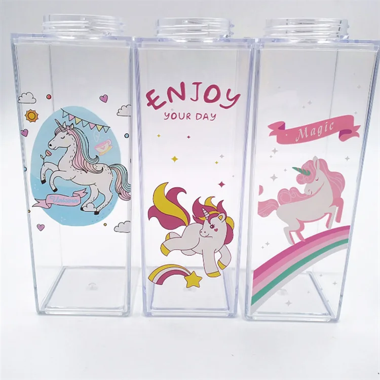 Custom Milk Box Shape Drink Juice Bottle 500ml/1000ml Plastic Milk ...