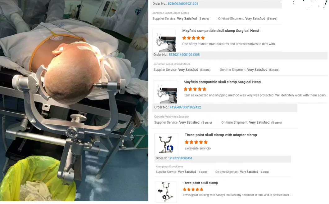 Medical Three Point Skull Clamp - Sugita Mayfield Head Frame