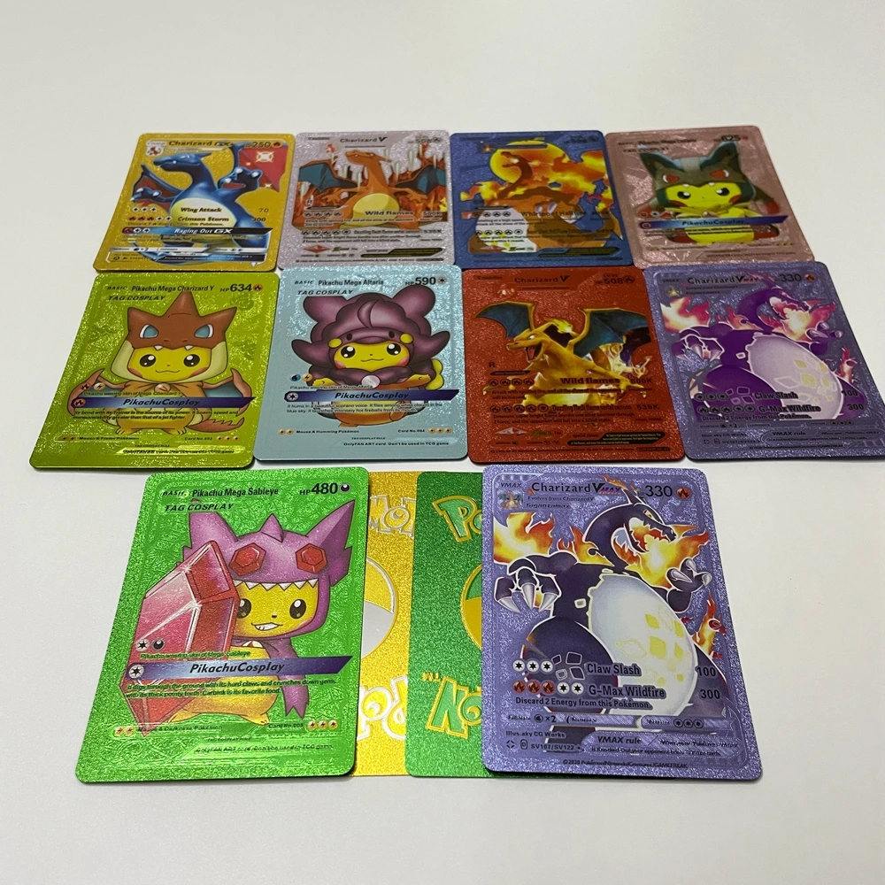 Rare Golden Charizard DX EX Pokémon Card Set - Waterproof 55pcs