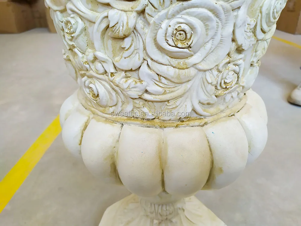 European Style Fiberglass Roman Style White Planter Wedding Flower ...