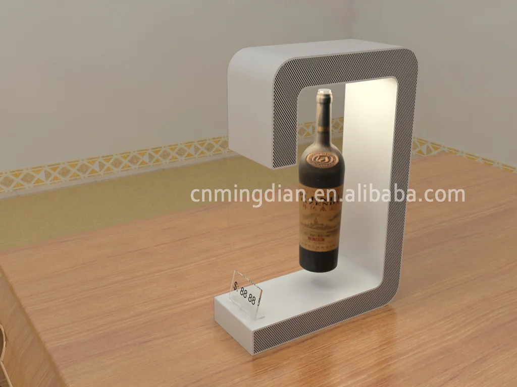 Magnetic Levitating Bottle Display - Acrylic LED Stand