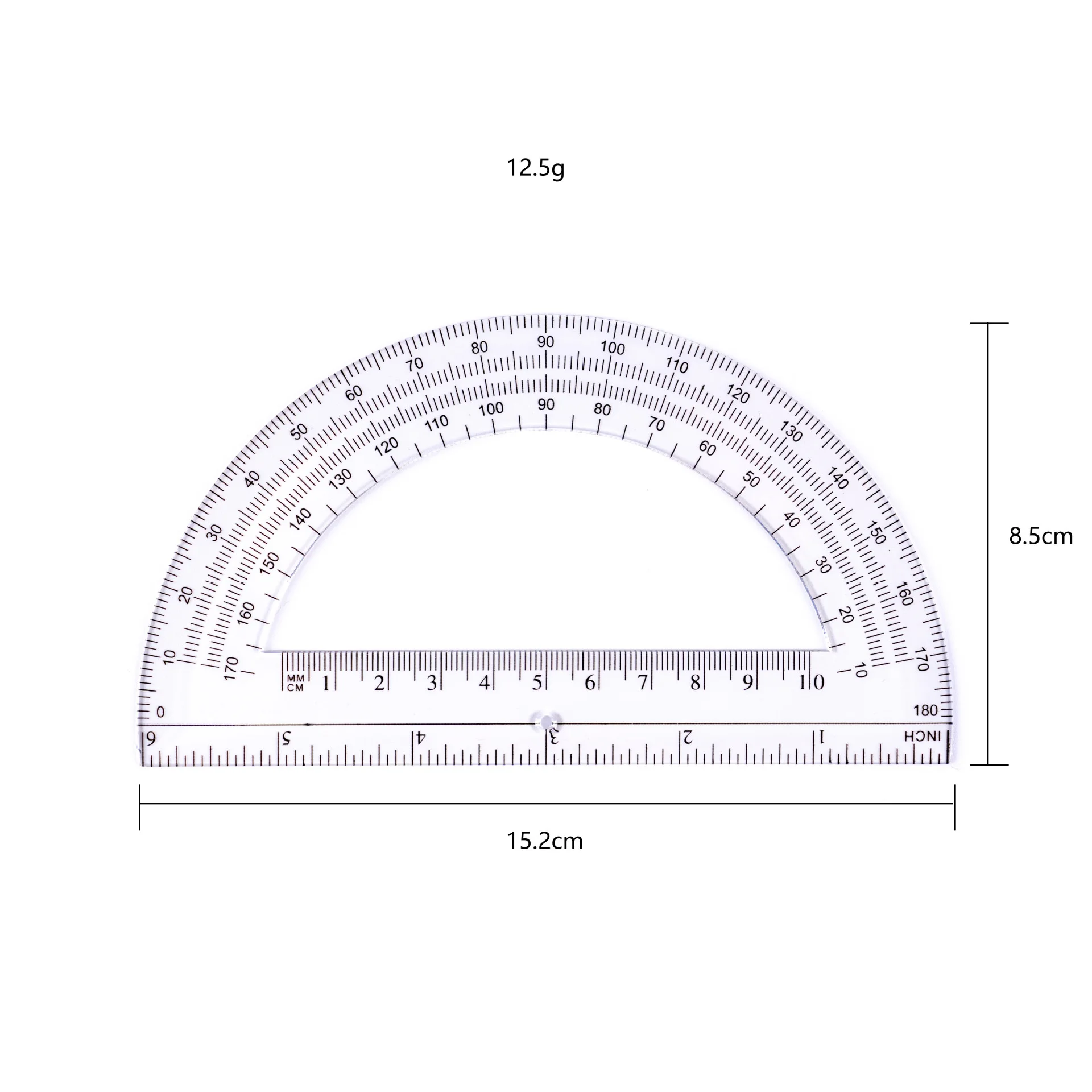 Wholesale 6-inch Translucent Plastic Protractors 180 Degrees Geometry ...