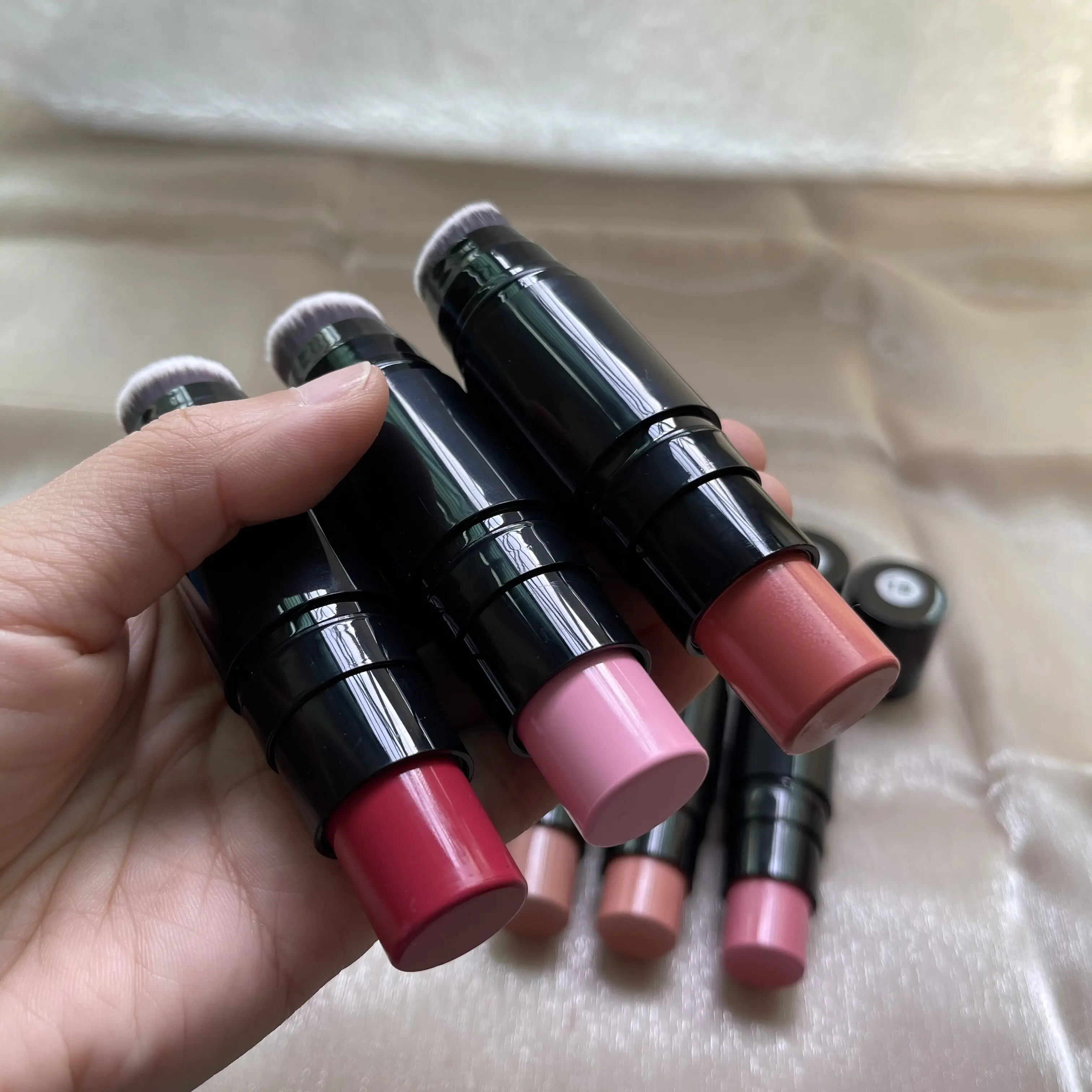 New Custom Your Own Logo Blush Palette Makeup Pink Blusher Highlighter ...