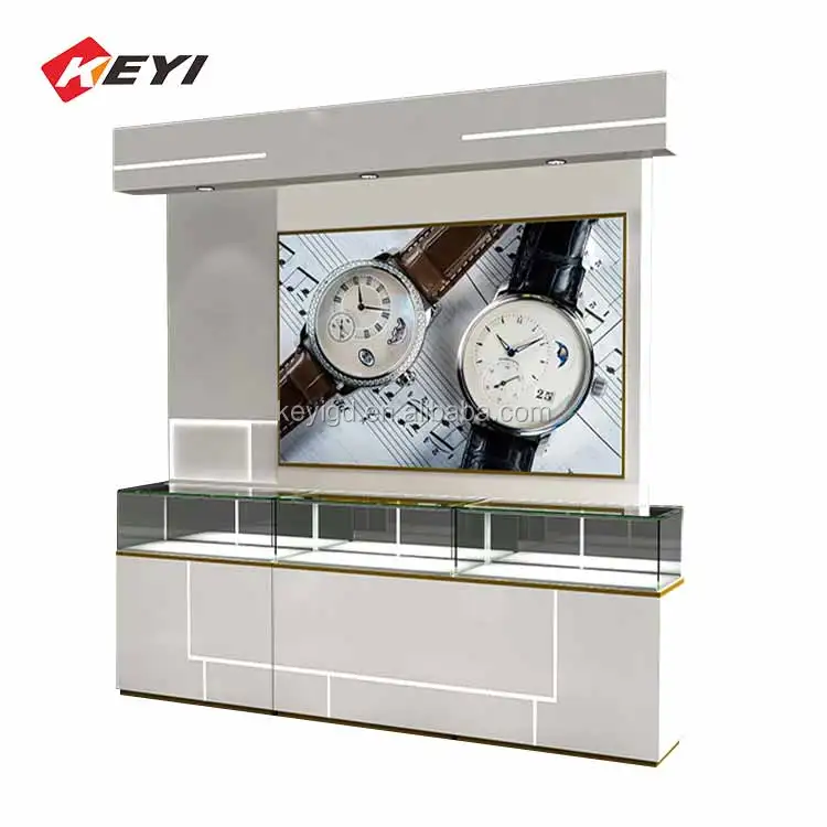 Double Sided Lockable Clear Acrylic Pocket Watch Display Stand