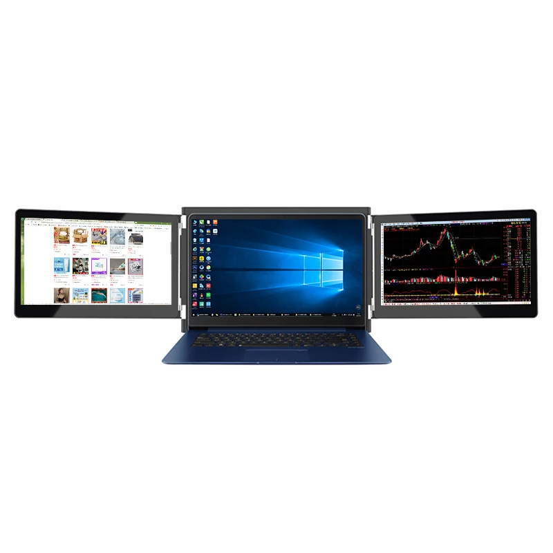 Portable Tri Monitor For Laptop With Dual 10.1 Inch Screens With Usb-c ...