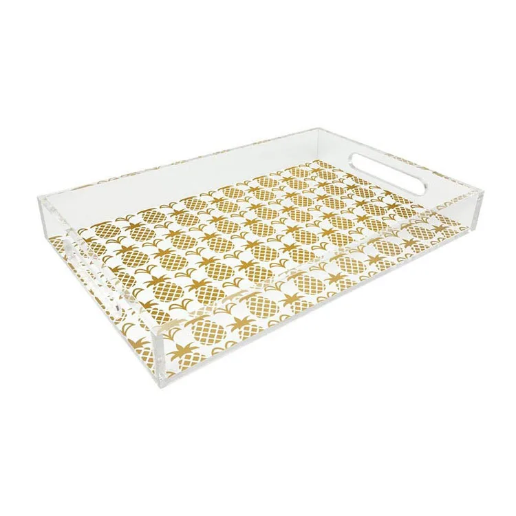 Clear Acrylic Lucite Serving Tray with Paper Insert Modern Acrylic Tray ...