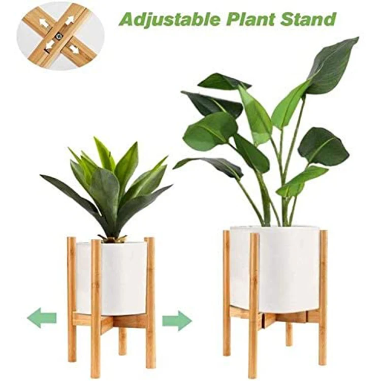 Home Adjustable Bamboo Plant Holder Stand Indoor - Buy Adjustable ...