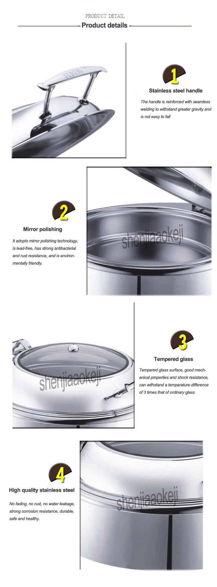 220v 400w Stainless Steel Buffet Stove Electric Heating Round Buffet ...