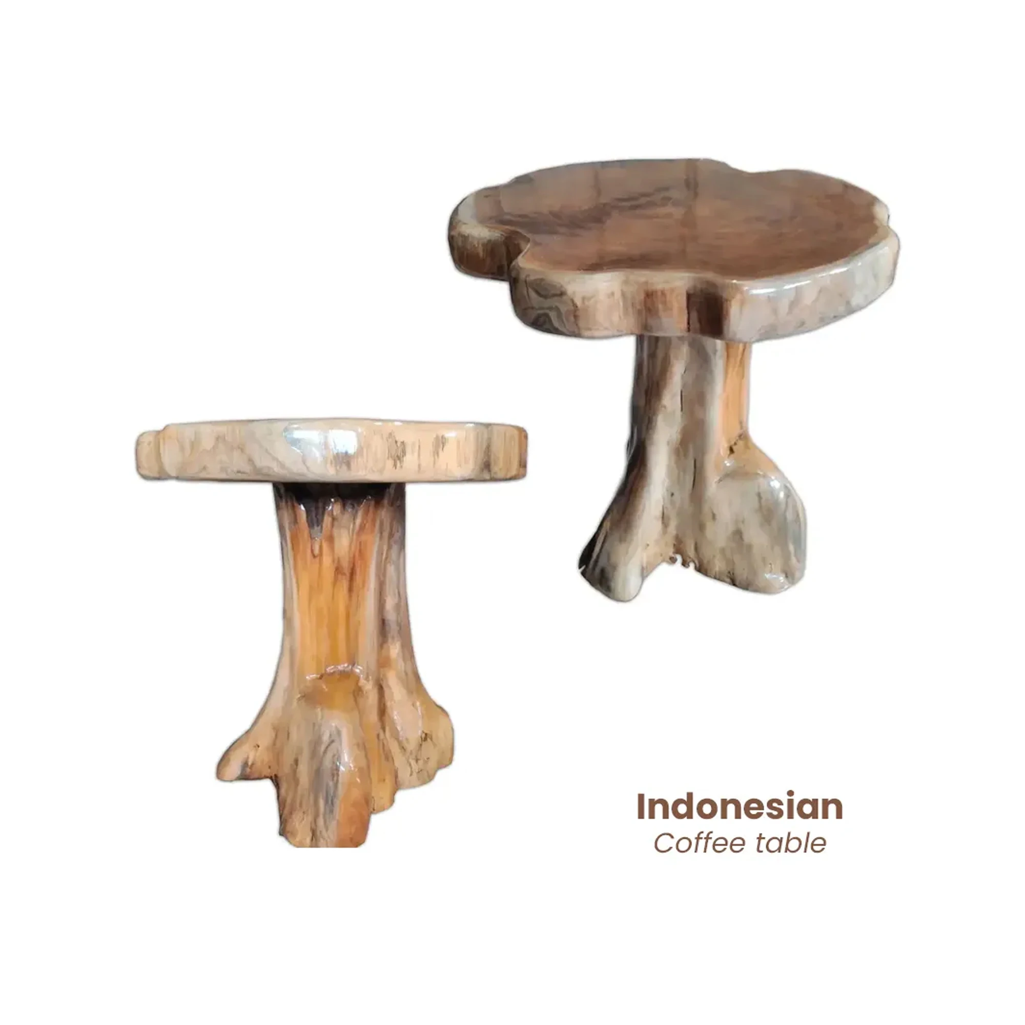 Round Shape Teak Root Wooden Furniture Tea Coffee Table Crafted ...