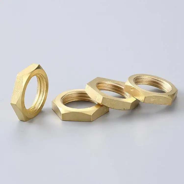 Din439-2 M4 Hexagon Thin Brass Nut With Chamfer H62 Finish Polished ...